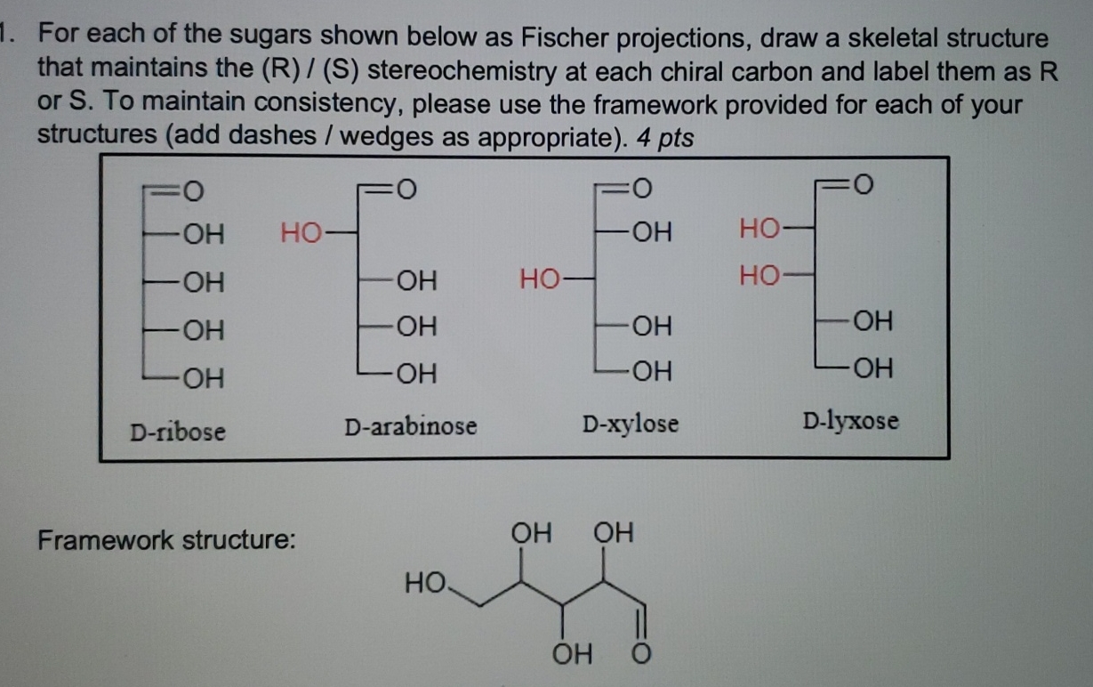 Solved For each of the sugars shown below as Fischer | Chegg.com