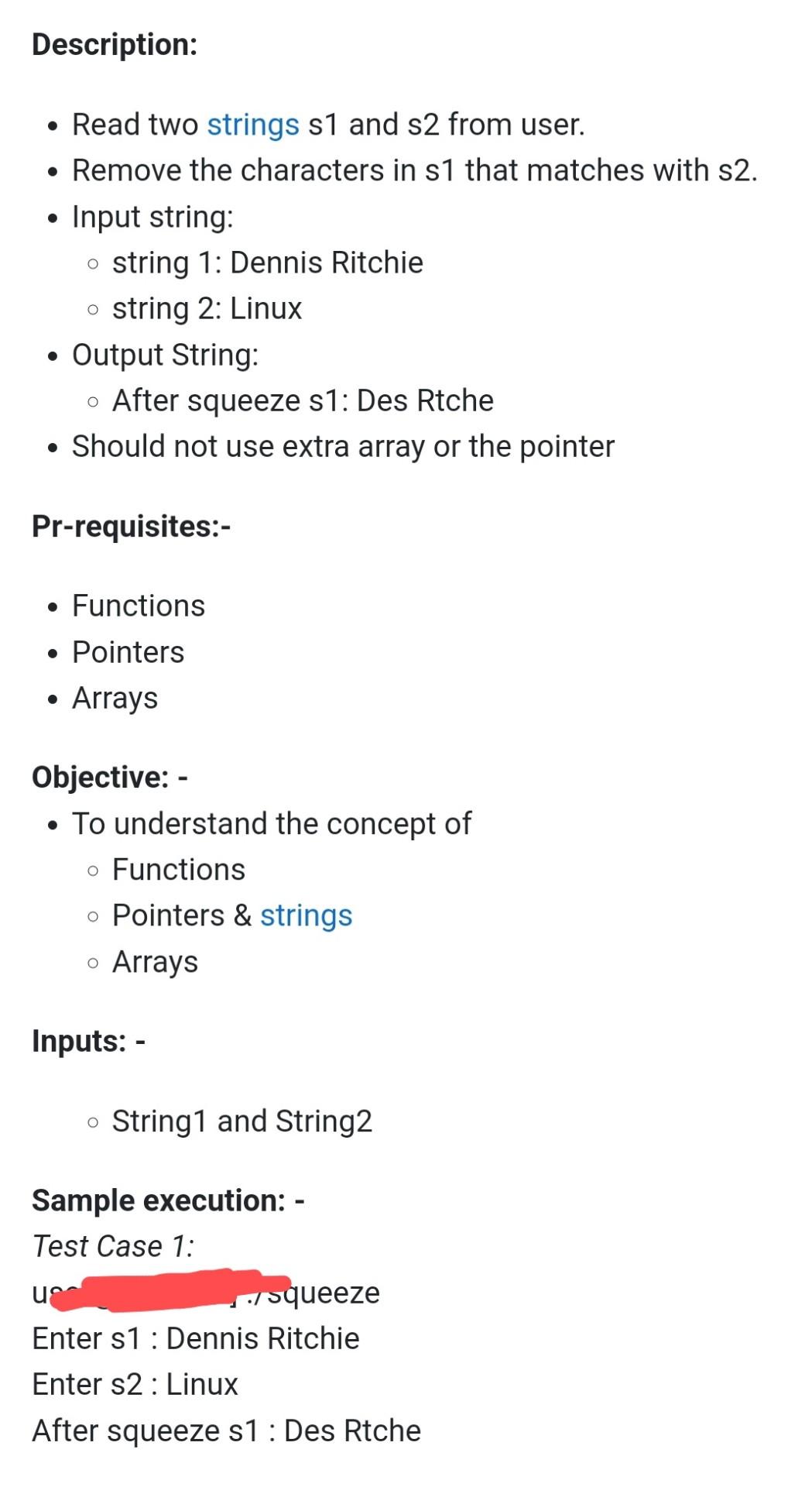 Solved Squeeze the character in s1 that matches any | Chegg.com