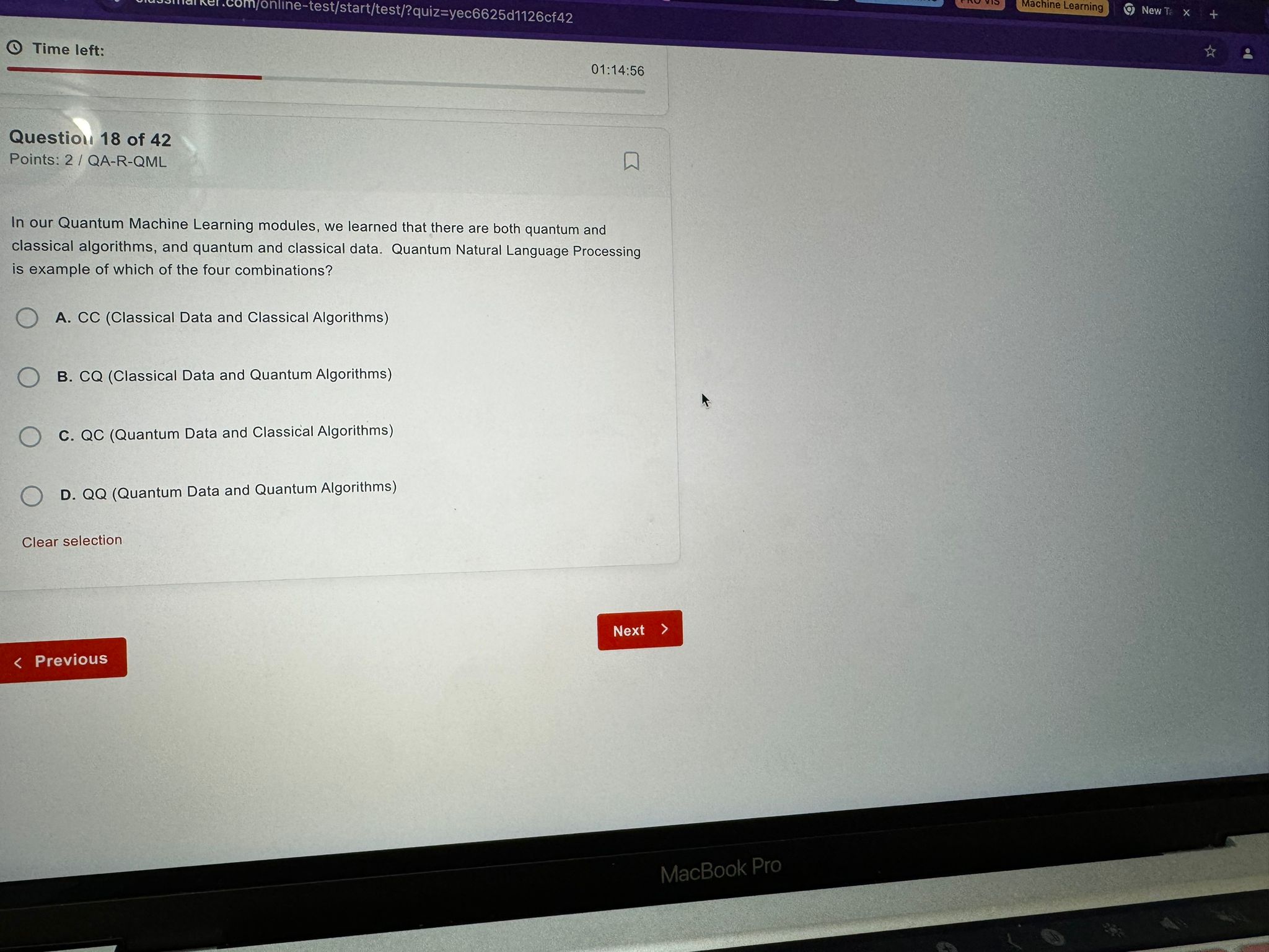 Solved Points: 2 / ﻿QA-R-QMLIn our Quantum Machine Learning | Chegg.com