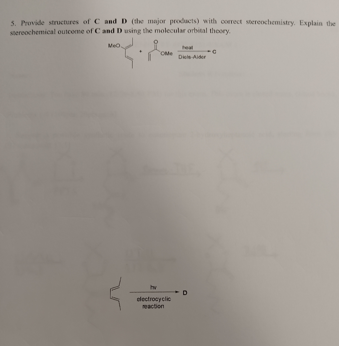 Solved Provide structures of C ﻿and D (the major products) | Chegg.com