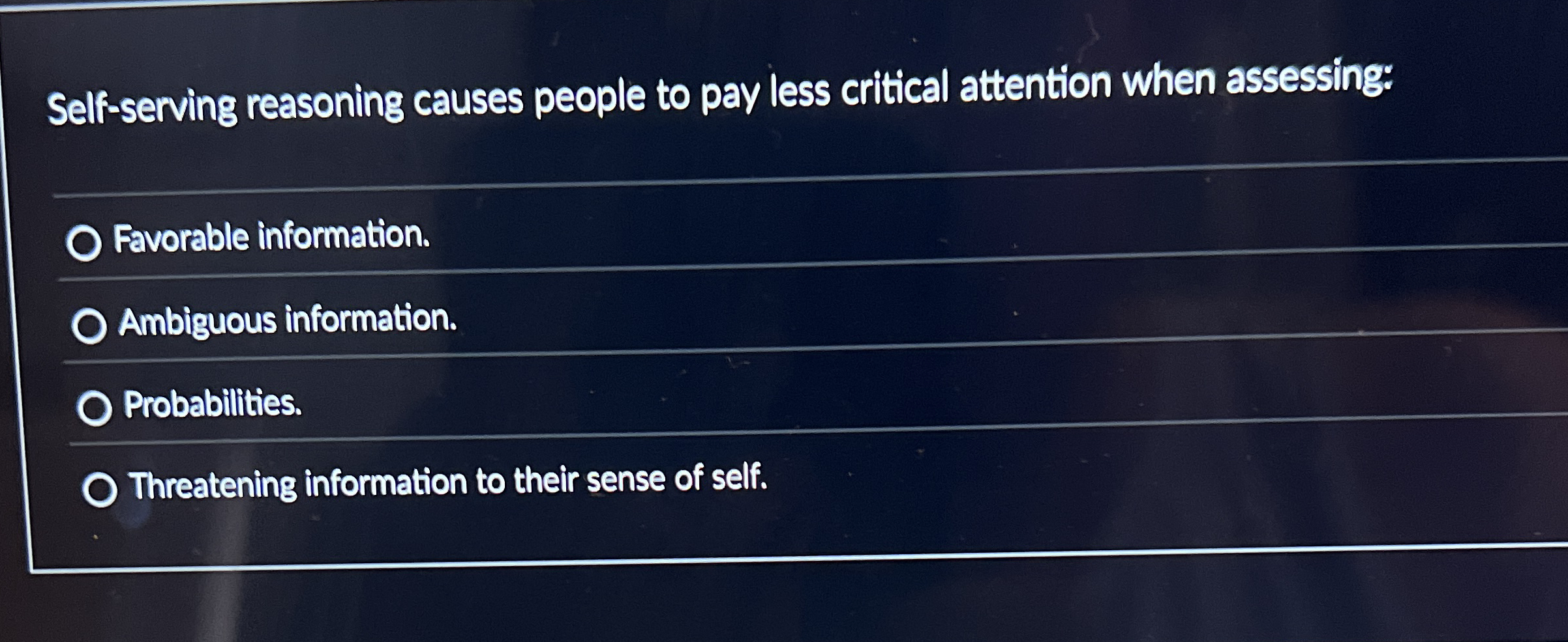 Solved Self-serving reasoning causes people to pay less | Chegg.com