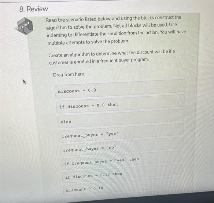 Solved ead the scenario listed below and using the blocks | Chegg.com