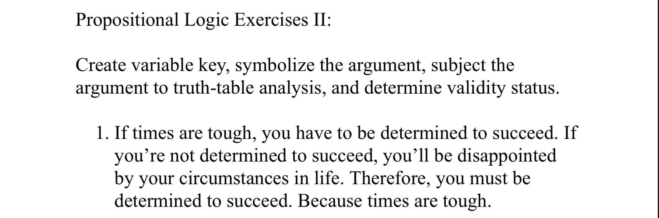 Solved Propositional Logic Exercises Iicreate Variable Key 7235