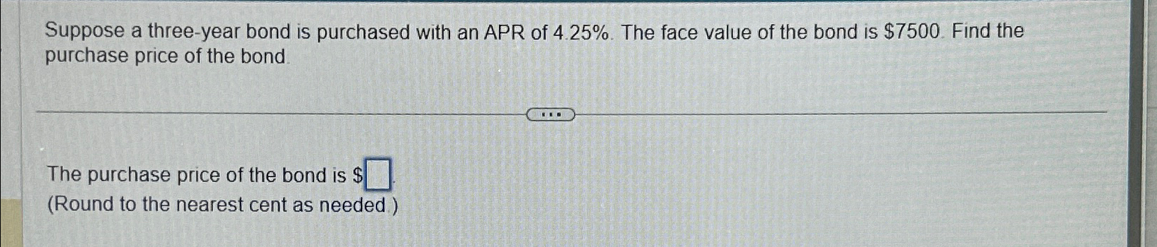 Solved Suppose a three-year bond is purchased with an APR of | Chegg.com