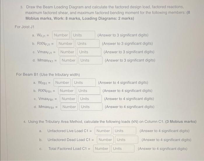 Solved 3. Draw the Beam Loading Diagram and calculate the | Chegg.com