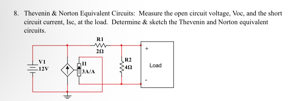 Solved Thevenin & Norton Equivalent Circuits: Measure the | Chegg.com