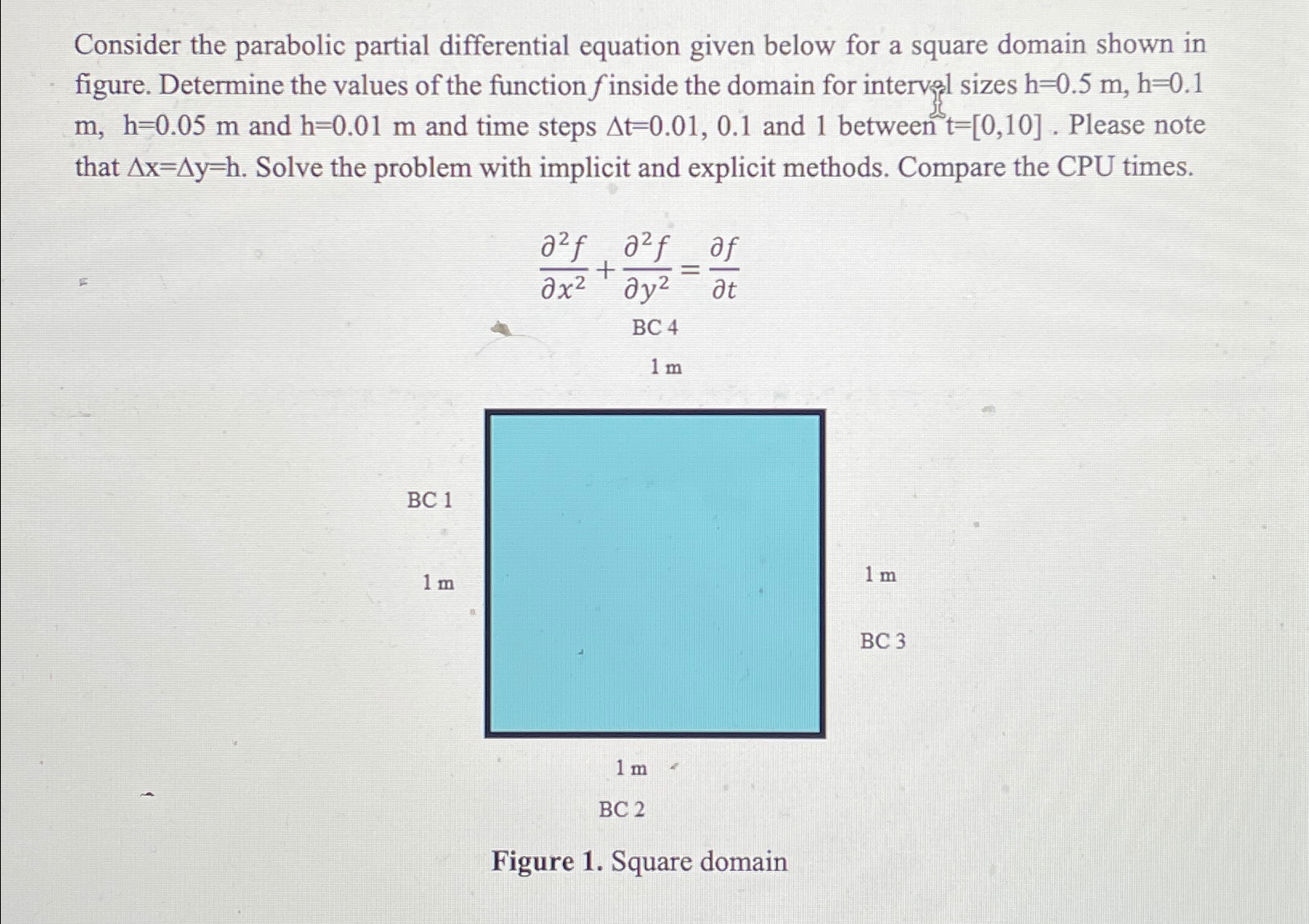 Solved Consider The Parabolic Partial Differential Equation