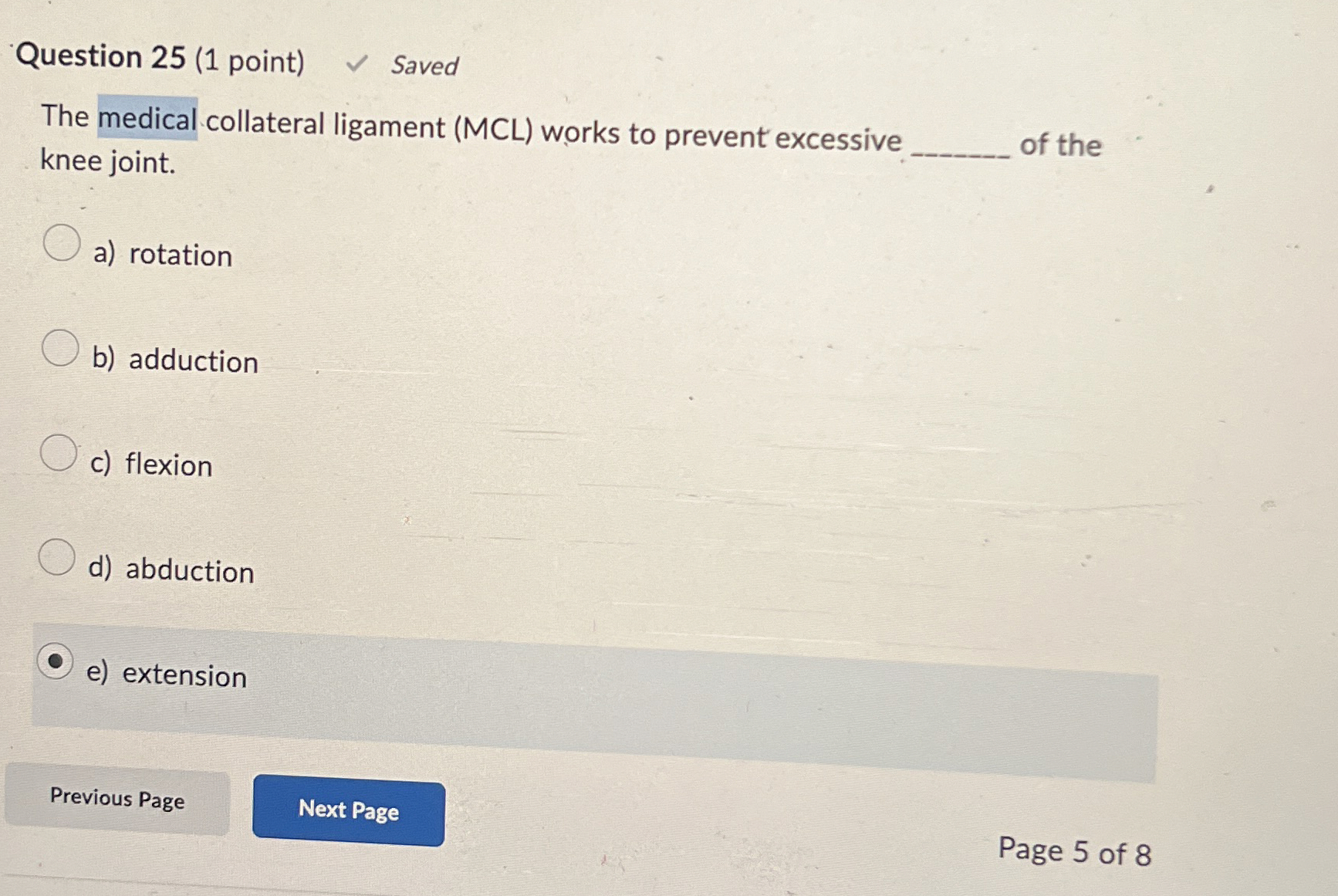 Solved Question 25 (1 ﻿point) ﻿SavedThe medical collateral | Chegg.com