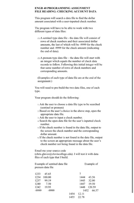 Solved Engr 40 Programming Assignment File Reading Checking 3153