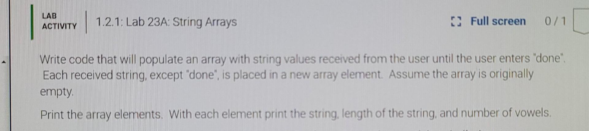 Solved \begin{tabular}{l|ll} LAB \\ ACTIvitr & 1.2.1: Lab | Chegg.com