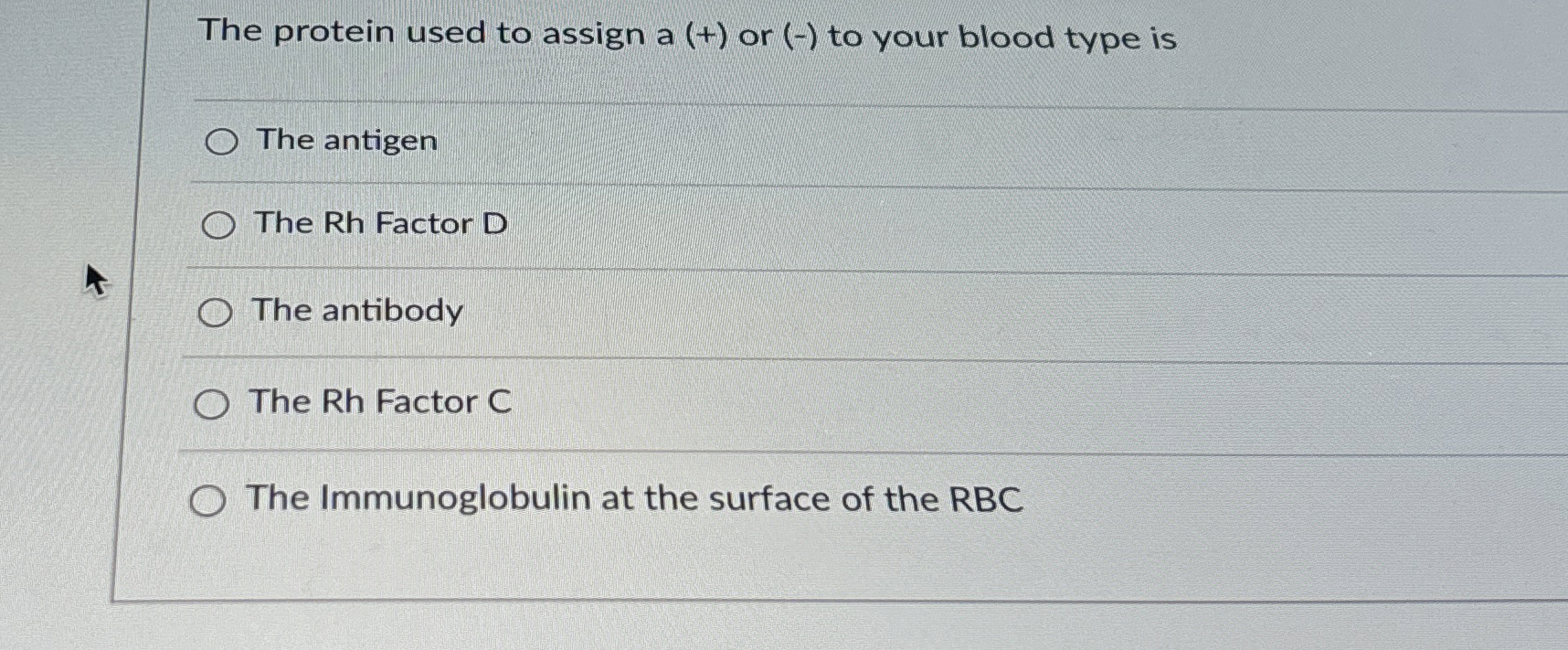 Solved What does this mean The protein used to assign a (+) | Chegg.com