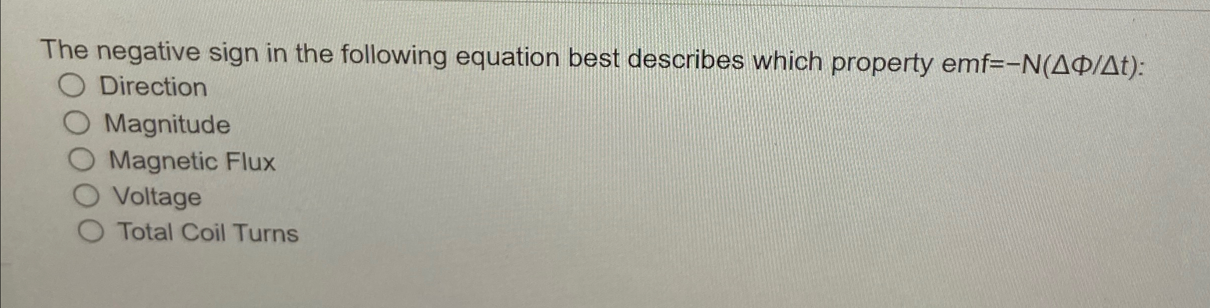 Solved The negative sign in the following equation best | Chegg.com