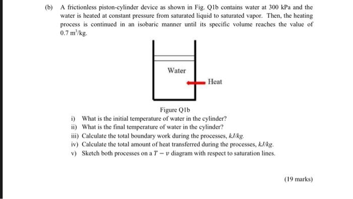 Solved (b) A frictionless piston-cylinder device as shown in | Chegg.com