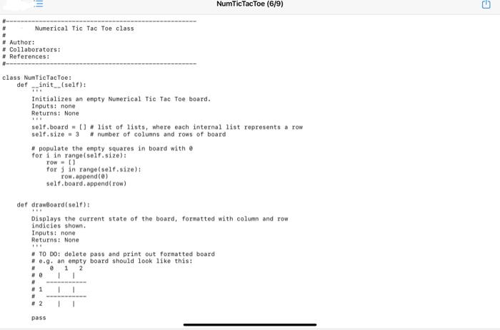 Solved Background Information: Numerical Tic Tac Toe is a | Chegg.com