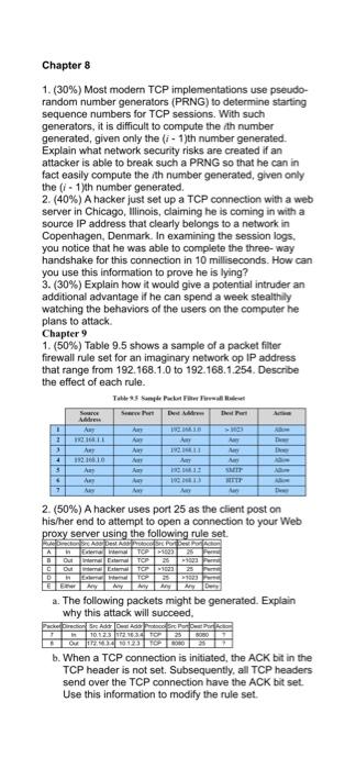 Solved Chapter 8 1. (30%) Most modern TCP implementations | Chegg.com