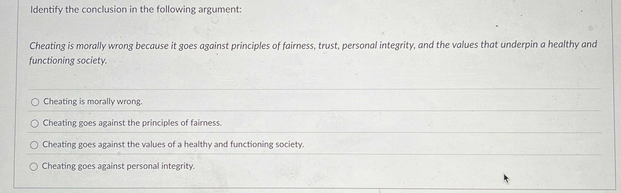 Solved Identify the conclusion in the following | Chegg.com
