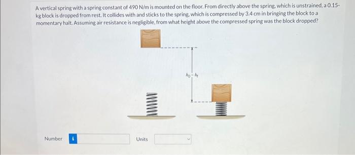 Solved A vertical spring with a spring constant of 490 N/m | Chegg.com