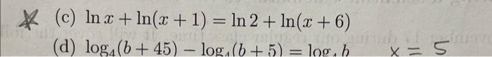 Solved nx+ln(x+1)=ln2+ln(x+6) | Chegg.com