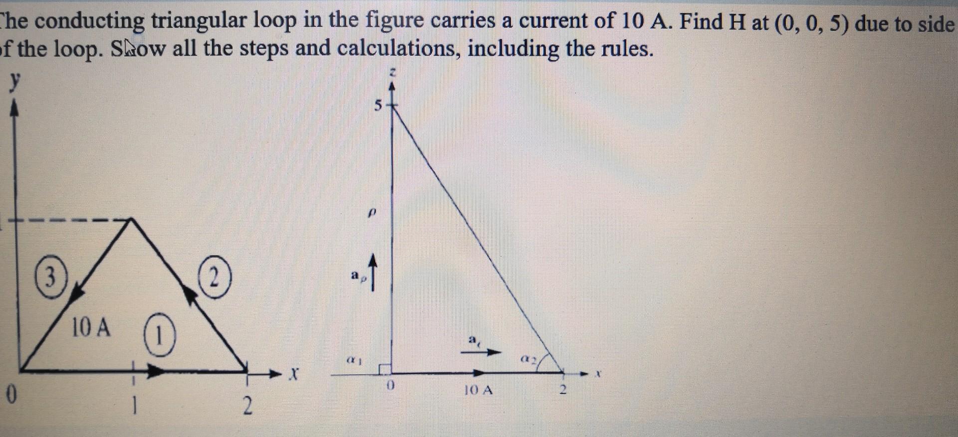 Solved The conducting triangular loop in the figure carries | Chegg.com
