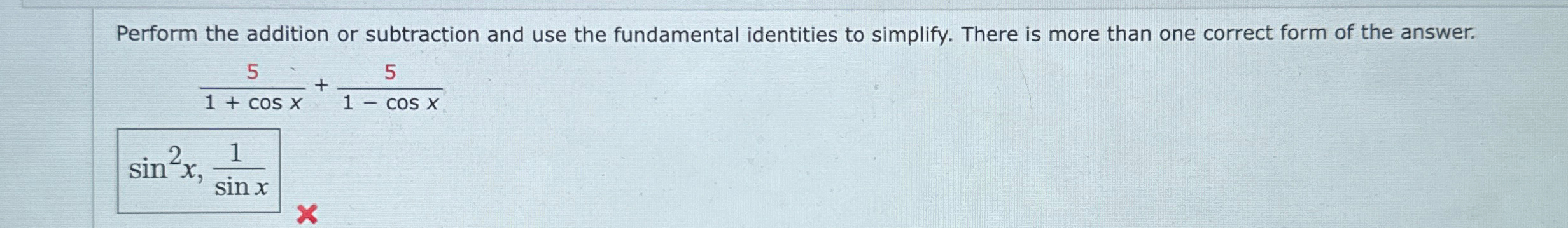 Solved Perform the addition or subtraction and use the | Chegg.com