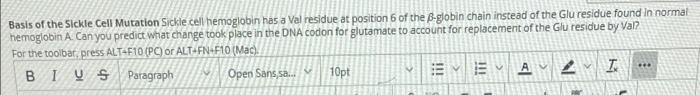 Solved Basis of the Sickle Cell Mutation Sickle cell | Chegg.com