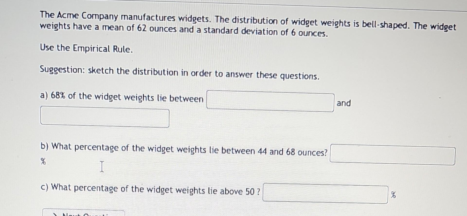 Solved The Acme Company manufactures widgets. The | Chegg.com