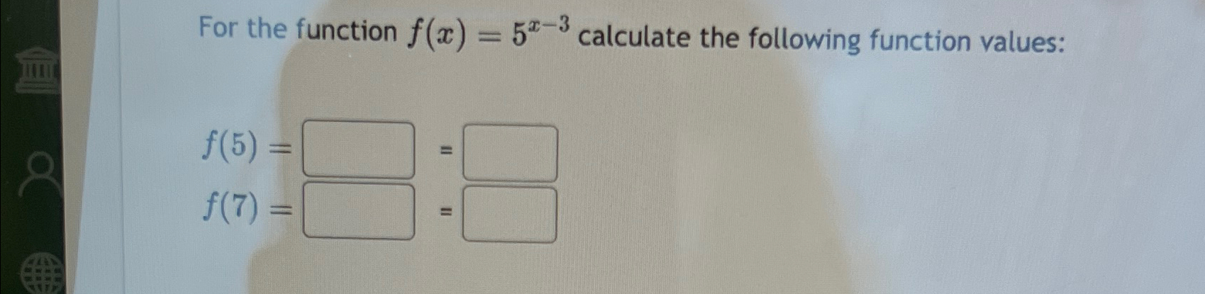 Solved For the function f(x)=5x-3 ﻿calculate the following | Chegg.com