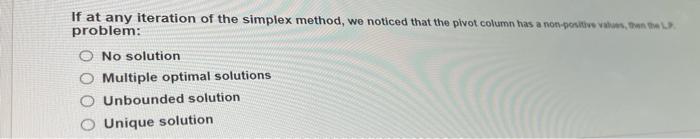 Solved If at any iteration of the simplex method, we noticed | Chegg.com