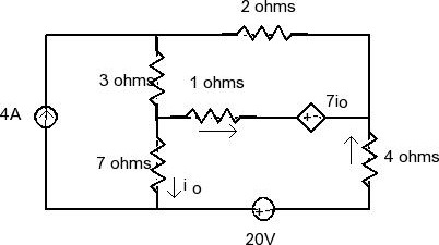 Solved Find io in the circuit using SUPERPOSITION only. Step | Chegg.com