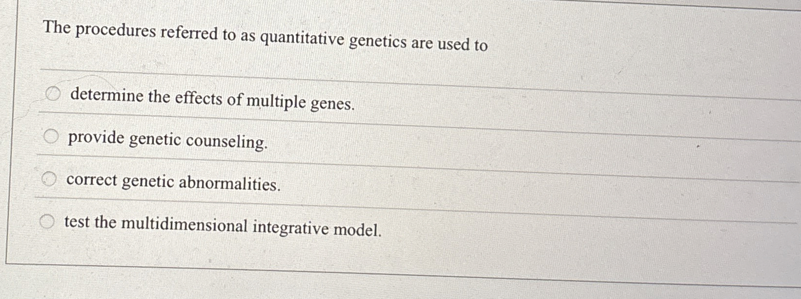 Solved The procedures referred to as quantitative genetics | Chegg.com