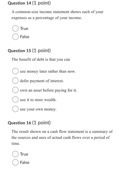 Solved Common Size Statements Show The Size Of Each Item
