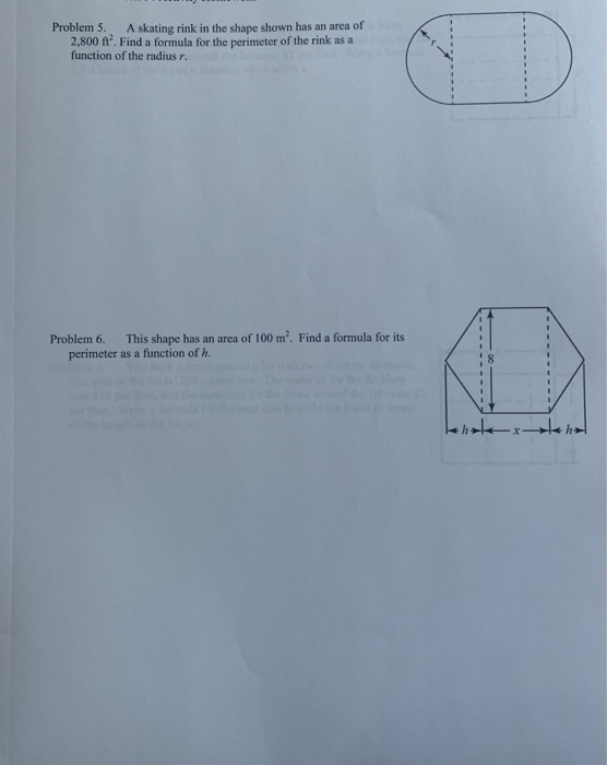 Solved Problem 5. A skating rink in the shape shown has an | Chegg.com