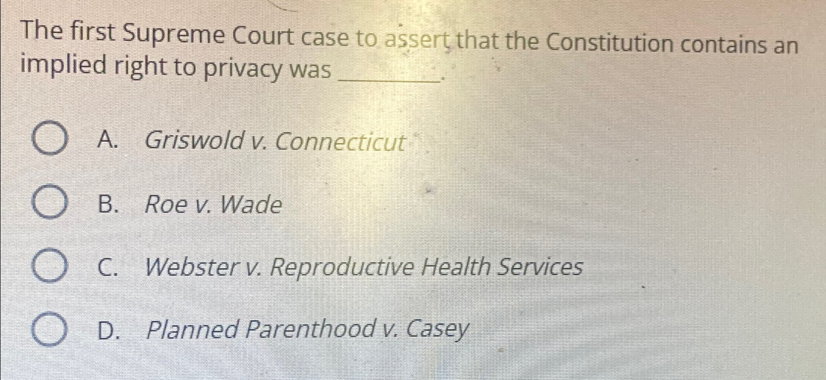Solved The first Supreme Court case to assert that the | Chegg.com