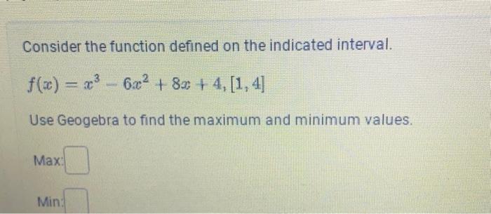 Solved Consider the function defined on the indicated | Chegg.com