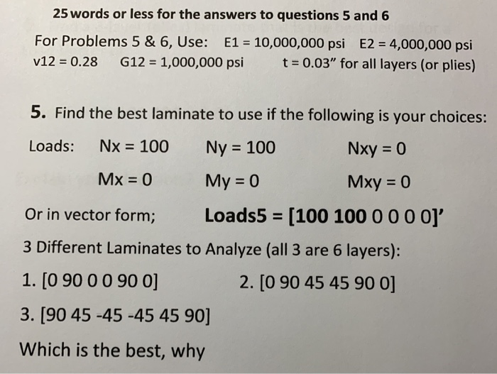 Solved 25 words or less for the answers to questions 5 and 6 | Chegg.com