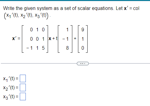 Solved Write the given system as a set of scalar equations. | Chegg.com
