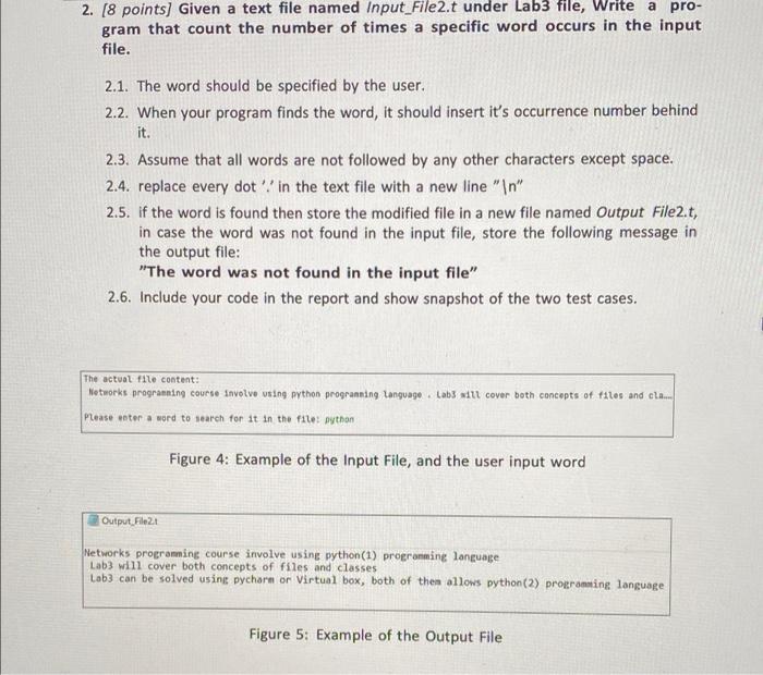 Solved 2. [8 points] Given a text file named Input_File2.t | Chegg.com