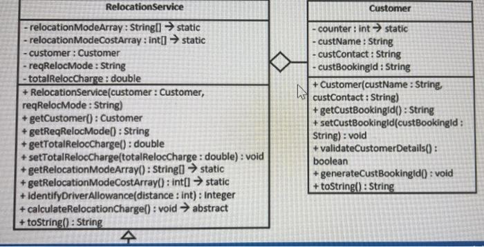 Solved Customer Relocation Service - relocationModeArray: | Chegg.com