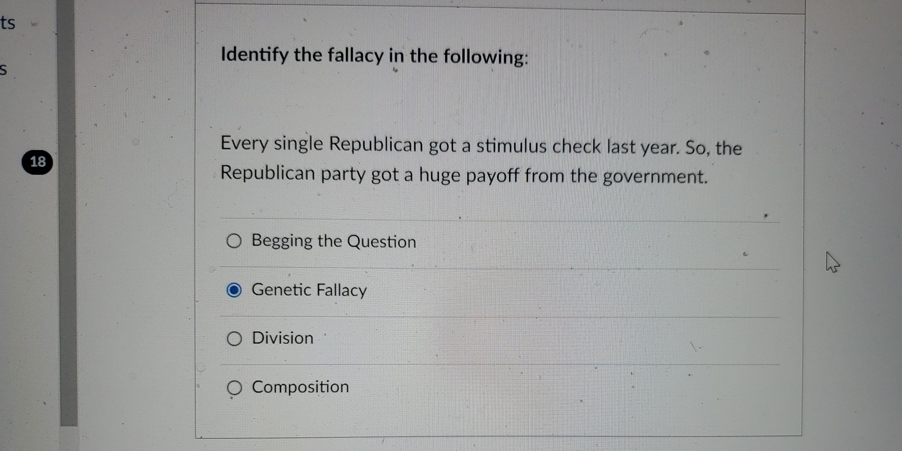 Solved Identify The Fallacy In The Following 18every Single