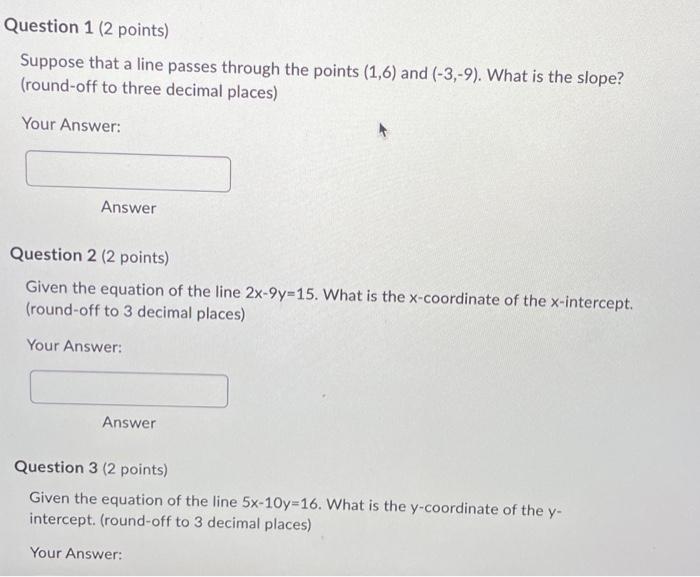 Solved Suppose that a line passes through the points (1,6) | Chegg.com