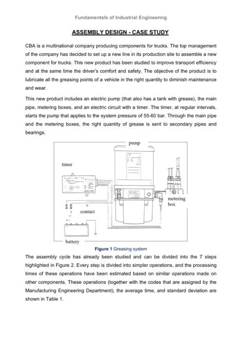 ASSEMBLY DESIGN - CASE STUDY CBA is a multinational | Chegg.com