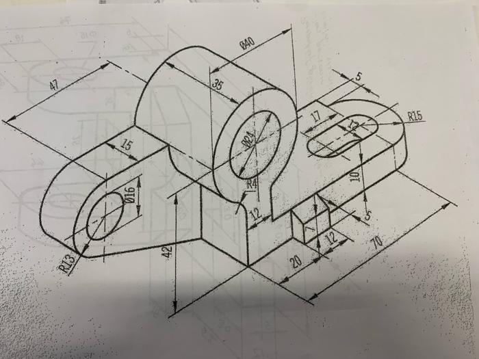 Solved draw three views | Chegg.com