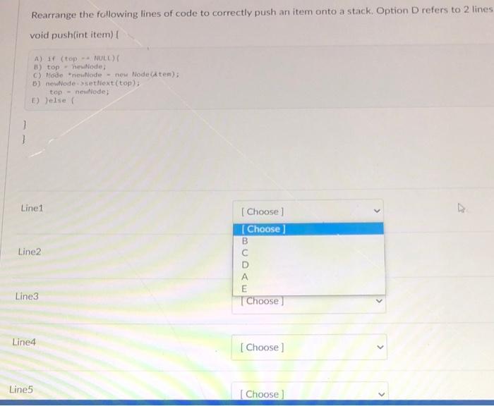 Solved Rearrange the following lines of code to correctly | Chegg.com