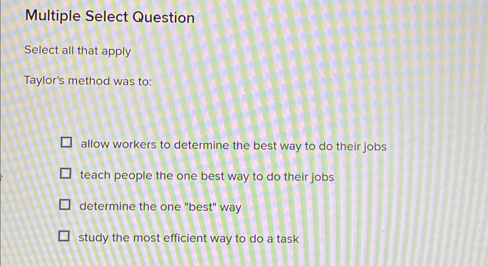 Solved Multiple Select QuestionSelect all that applyTaylor's | Chegg.com