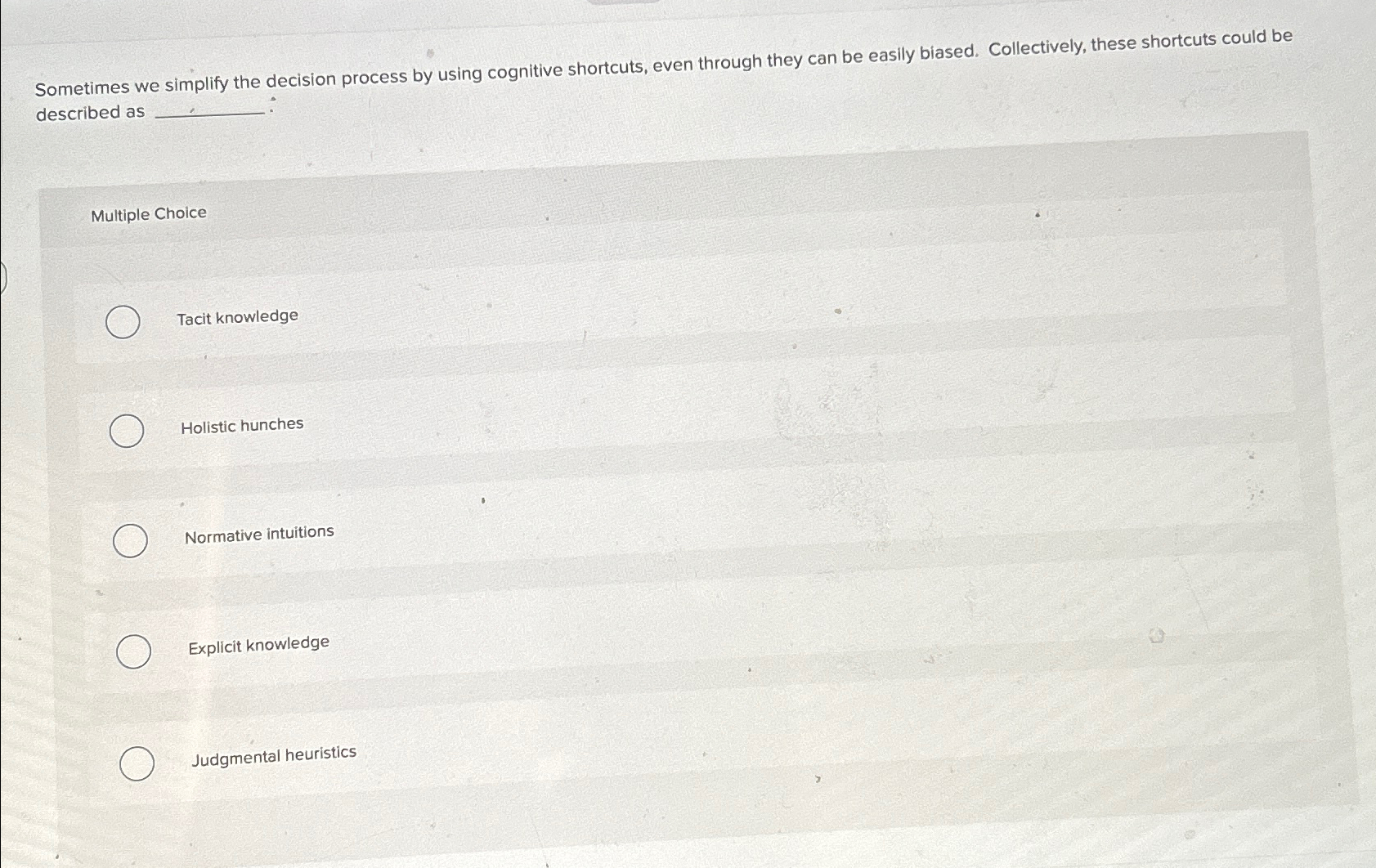 Solved Sometimes we simplify the decision process by using | Chegg.com