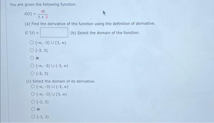 Solved You are given the following function. 4t t + 3 (a) | Chegg.com
