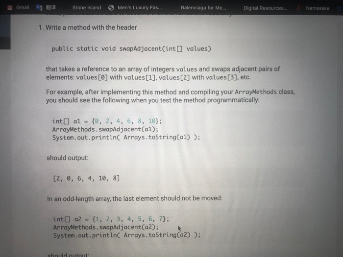 Solved Problem 8: Array-processing methods 15 points total | Chegg.com