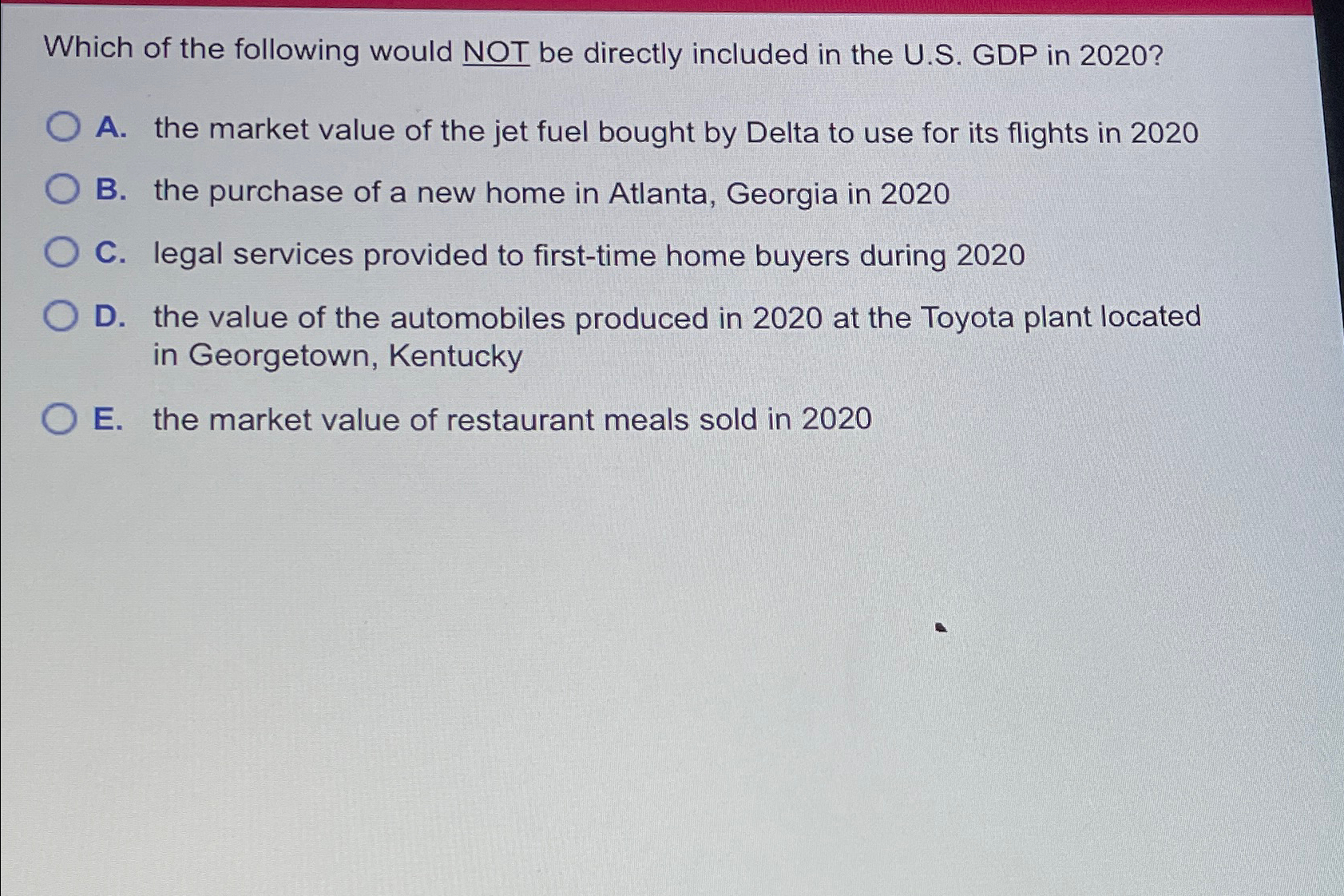 Solved Which of the following would NOT be directly included | Chegg.com