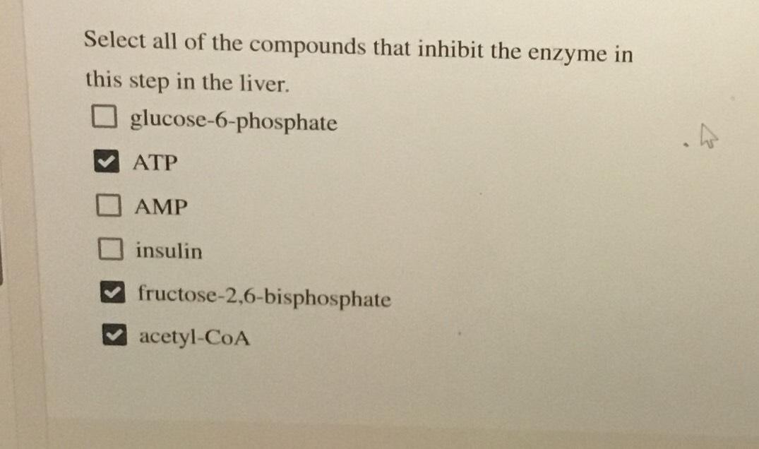 Solved Select all of the compounds that inhibit the enzyme | Chegg.com