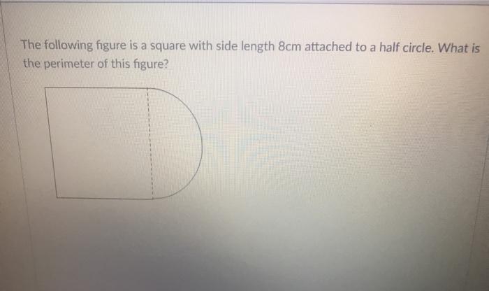 Solved The following figure is a square with side length 8cm | Chegg.com